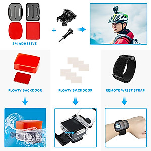 Luxebell Action Camera Accessory Kit for GoPro Hero Black Silver 12 11 10 9 8 7 6 5 4 Session Max Akaso Xiaomi Accessories Tripod Head Chest Bike Mount With Case