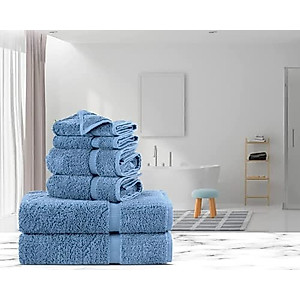 Mainstays Value 10-Piece Towel Set | 100% Light Terry Cotton (Office Blue)