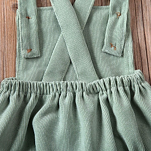 COORALLY Newborn Infant Baby Boy Girl Corduroy Romper Sleeveless Jumpsuit Backless Overalls Outfit (12-18 Months, C-Green)
