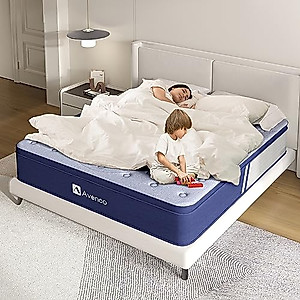 Avenco Twin XL Size Mattress, 10 Inch Hybrid Twin XL Mattress in a Box for Pressure Relief & Sound Sleep, Individually Wrapped Pocket Coils Innerspring Mattress for Motion Isolation, Medium Firm