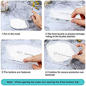 5 Pack Face Covering Storage Case Plastic Portable Face Covering Box Waterproof Reusable Organizer Box with Metal Ring, Portable Face Covering Holder Bag Keeper, Each Fits 3 Face Coverings