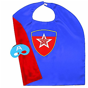 Superhero Capes and Masks for Halloween Cosplay Double Side Toy For Kids Best Gifts Yellow