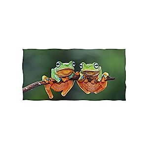 ALAZA Microfiber Gym Towel Funny Tree Frogs, Fast Drying Sports Fitness Sweat Facial Washcloth 15 x 30 inch