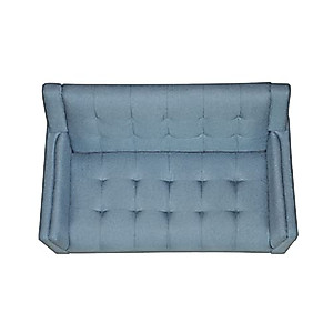 GDFStudio Christopher Knight Home Alisa Mid Century Modern Fabric Loveseat, Blue