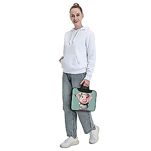 Cute Pig Laptop Bag 15.6 Inch, Business Briefcase Gifts For Men Women, Messenger Shoulder Bag With Strap