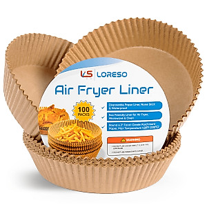 Air Fryer Liners Disposable Parchment Paper, 100 Count - Round 6-7 Inch, Non- Stick Parchment Paper Sheets Liners For Air Fryers 2-5 Quart, Disposable Round Air Fryer Liners (6.3" Round - 100CT)
