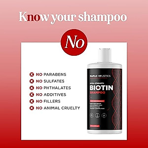 Ultra Biotin Shampoo for Thinning Hair - Extra Strength Volumizing Shampoo for Men and Women with B Vitamins and Rosemary Essential Oil - Sulfate Free Shampoo Biotin Formula for Hair and Scalp Care