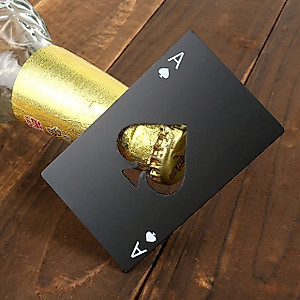 Cool beer Bottle Openers，Yerwal Casino Credit Card Stainless Stee Black Bottle Opener for Wallet