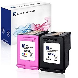 BJ Remanufactured Ink Cartridge Replacement for HP 61XL 61 XL to Use with Envy 4500 5531 5530 Deskjet 1010 3050A 1056 3510 2540 Officejet 4635 4630 4632 Printer (1 Black,1 Color)