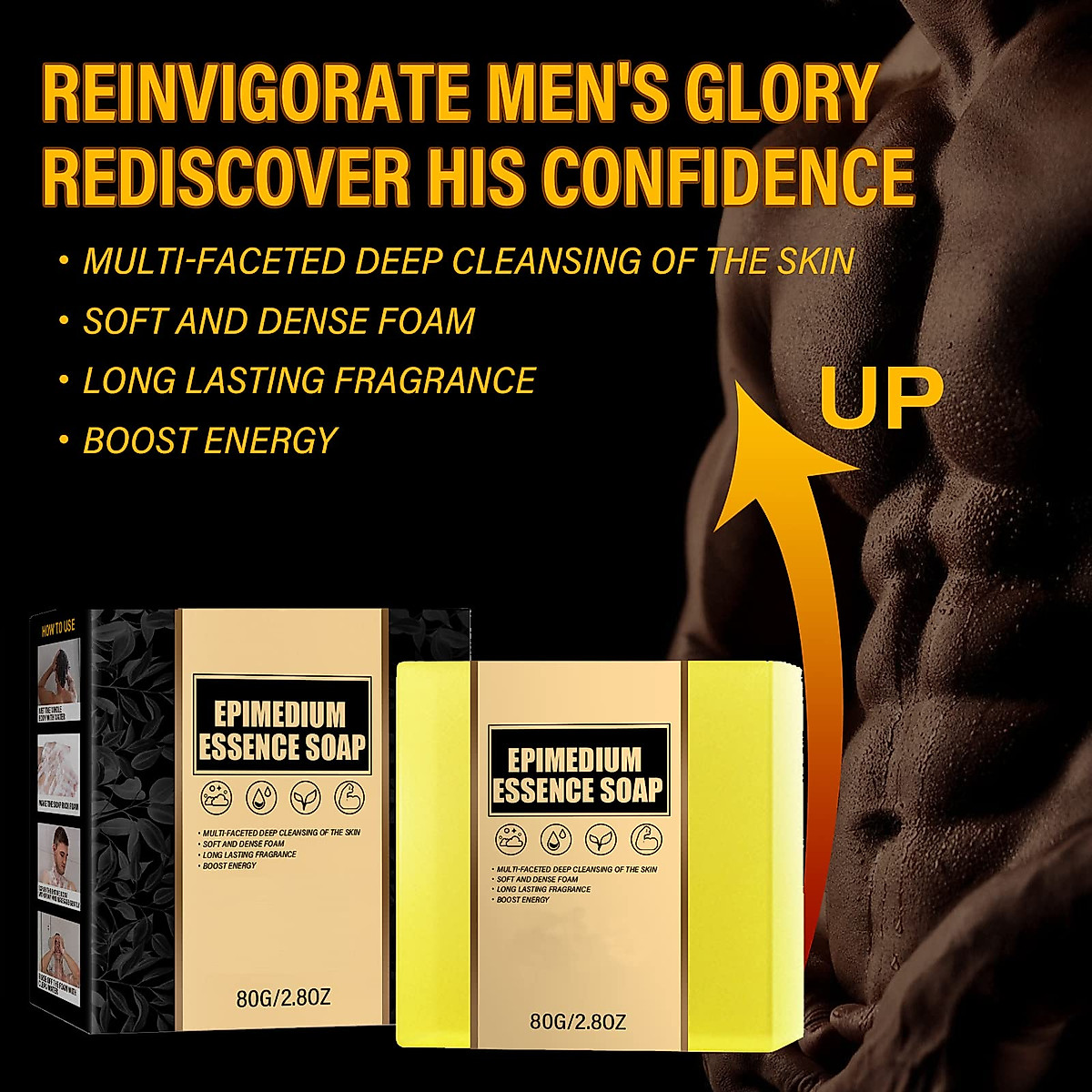 LINGXIN 2PCS Epimedium Essence Soap, Men's Intimate Soap, Bath Body Soap,All Natural Bar Soap,stocking stuffers for men