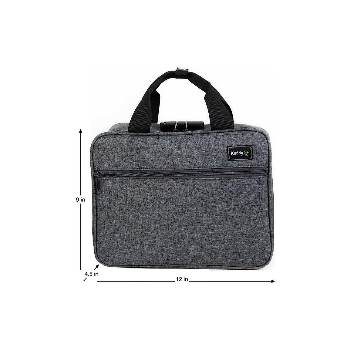Kaddy Large Medicine Bag, Secure, Padded, Pill Organizer Box, Case for Bottles of Medicine or Supplements; Storage; Toiletry; 3 Digit Lock, Grey