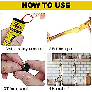 Fly Ribbons Sticky Fly Traps for Kitchen, Fly Strips Catcher Ribbon, Flies Paper Strip Indoor (16Pack)