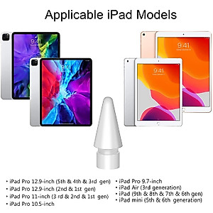 Amtake Replacement Tips/Nib for Apple Pencil 2nd/ 1st Generation,Apple Pencil Pen Tip Compatible for iPad Mini iPad Pro (4 Pack