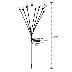 Elitecran Solar Garden Lights, 1 Pack 8 LED Solar Firefly Lights, IP65 Solar Landscape Light, Swaying Decorative Lights for Garden Yard Patio Path for Halloween Christmas (Warm Light, 1 Pack)