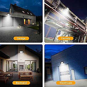 Flora Element 2 Pack 50W LED Flood Lights, 5000LM Super Bright Work Lights with Plug, IP66 Waterproof Security Light, 6000K Daylight White Outdoor Flood Lights for Yard, Garden, Garage.