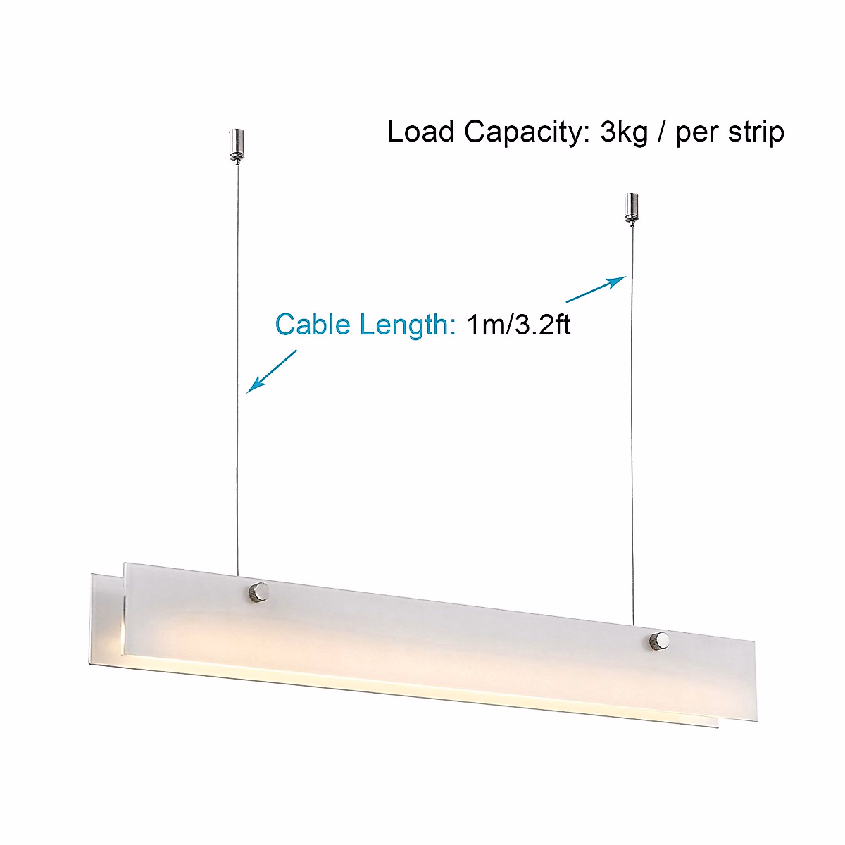 OTTFF 16 Pcs Lighting Light Suspension Cables Kit Steel Hanging Chains, Per Strip Load 6.6 Ib & 3 ft for LED Panel Light LED Shop Lights Aquarium Lights, Attachments Included