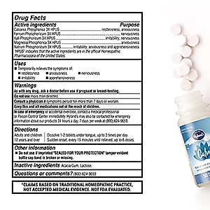 Hyland's Naturals Calm Tablets, Stress Relief Supplement, Natural Relief Of Anxiousness, Nervousness, And Irritability, 50 Count