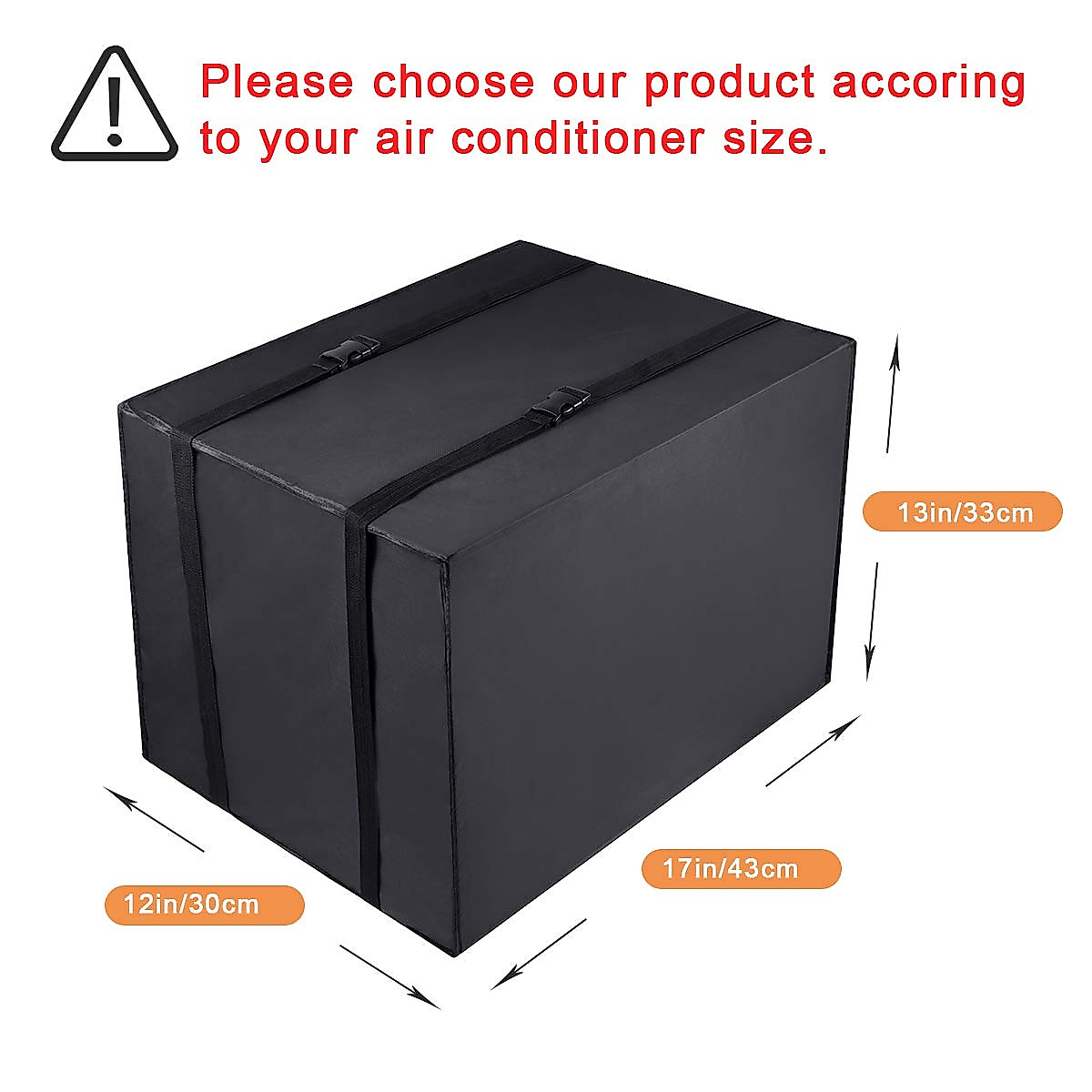 Window Air Conditioner Cover Outdoor, Luxiv Outside Window AC Unit Cover Black Dust-proof Waterproof Outdoor AC Protection Insulation Defender (17Wx12Dx13H)