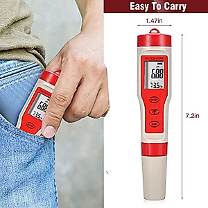 Digital Water Tester - 4 in 1 Function PH TDS EC Temp Meter - Digital Water Quality Tester - Drinking Water Monitor Meter - Portable Mini Test Pen