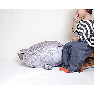 23.7 inch Large Seal Plush Pillow: Soft Stuffed Animal Toy ,Chubby Blob Seal Plushie for Boys Girls, Cute Room Decor Ocean Animals Pillow for Bed Sofa, Kids Gifts for Birthday,Valentine,Christmas