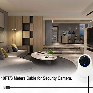 SIOCEN 10FT USB Power Extension Cable for WyzeCam Pan,WyzeCam,Echo Dot Kasa Cam,Yi Camera,YI Dome Home,Oculus Go,Furbo Dog,Nest Cam,Blink,Cloud Camera,Netvue,Security Camera Charging Cord
