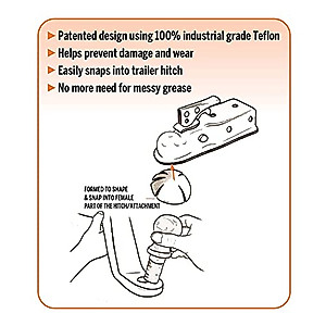 Ball Hitch Shield - Fits 2 516 or 2 12 Ball Replace The Grease with a 100 Industrial Grade Teflon Shield No More Mess, white