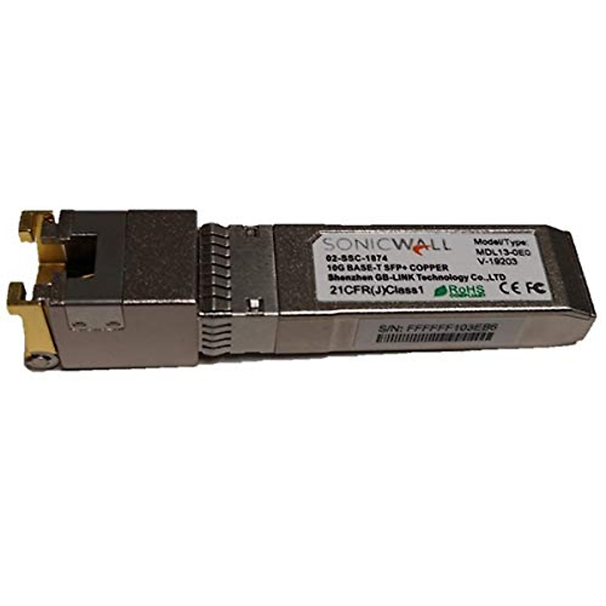 SONICWALL SFP+ 10GBASE-T TRANSCEIVER Copper RJ45 Module