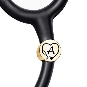 Stethoscope ID Tag Personalized Stethoscope Initial Tag for Nurses Stethoscope Name Tag of First Letters Custom Handmade ID Tag Gifts Nurse Accessories for Work Gifts for Doctor (A)