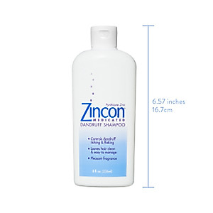 ZINCON Medicated Dandruff Shampoo, for Dry, Itchy Scalp Care & Anti-Dandruff with Immediate Soothing Relief - 8 Fl Oz