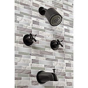 Kingston Brass KBX8140ZX Millennium Tub and Shower Faucet, Matte Black 7.31 x 8 x 72