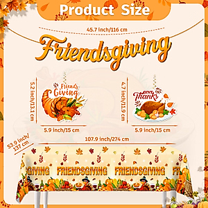 158pcs Friendsgiving Party Decorations, Friendsgiving Tableware Set, Thanksgiving Plates Party Supplies, Fall Table Decorations Give Thanks, Thanks Friends Giving Party Tableware for 20 Guests