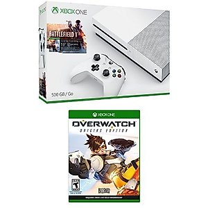 Xbox One S 500GB Console - Battlefield 1 Bundle + Overwatch - Origins Edition Game