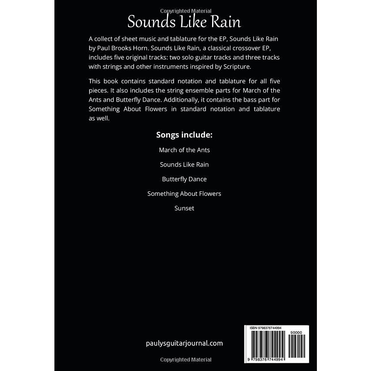 Sounds Like Rain: 5 Easy to Intermediate Pieces for Classical Guitar