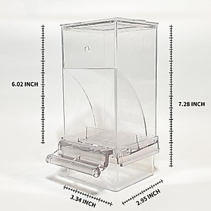 Baeluny No Mess Automatic Bird Feeders Transparent Parakeet Food Seed Feeders Acrylic Parrot Food Container Accessories Suitable for Parrot Cockatoo Canary Lovebird and Small Birds