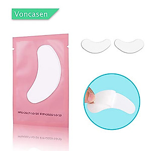 Voncasen 100 Pairs Set Gel pads for eyelash extensions, Comfy and Cool Under Eye Pads for Eyelash Extensions Eye Patches Beauty Tool
