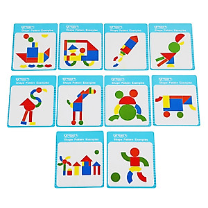 Wooden Magnetic Blocks Toys - Shape Pattern Building Block - Large Tangram Puzzles for Kids - Geometric Creative Development Toys Montessori Learning Material - Stocking Fillers Stuffers 3 Years