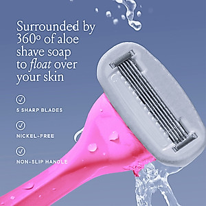 Billie Razors for Women Shaving Kit – Women’s Razor + 4 x 5-Blade Razor Refills + Magnetic Holder + Women’s Razor Travel Case - DreamPop