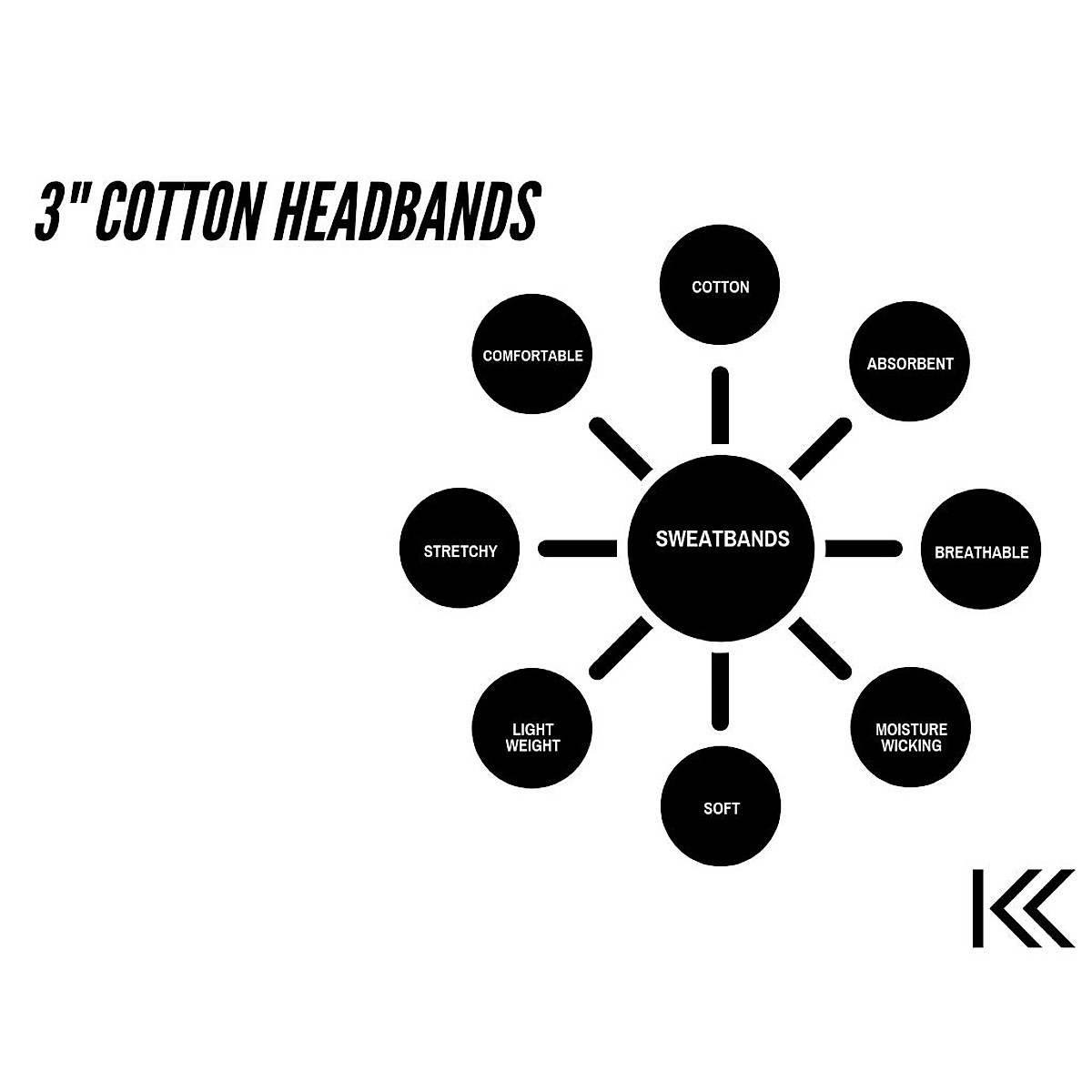 12 Sweatbands Cotton Sports Headbands Terry Cloth Moisture Wicking Athletic Basketball Headband by Kenz Laurenz (12 Pack) (Oarange 12 Pack)