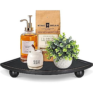 Unistyle Wood Cornor Counter Shelf,Bathroom Tray Corner Counter Shelf,Decorative Tray Risers for Display,Farmhouse Pedestal Stand for Countertop,Corner Tray for Bathroom Kitchen Counter