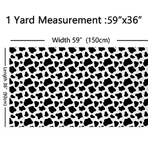 Cow Print Fabric by The Yard,Farmhouse Animal Skin Fabric for Upholstery and Home DIY Projects,Classic Milk Cow Decor Black and White Fabric,1 Yard