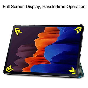 ZZOUGYY Tablet Cover for Samsung Galaxy Tab S7 Plus 12.4 T970 T975 (2020 Release),Ultra Slim Folio Stand Lightweight Leather Case for Galaxy Tab S7+ 2020 SM-T970 SM-T975 12.4" (KST-Apricot Flower)