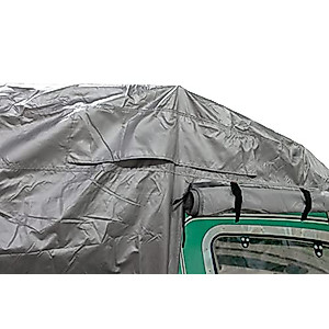 EliteShield ShieldAll Ultimate Teardrop Trailer Cover, Waterproof UV Protection Teardrop Camper Cover Fits 10 Feet to 12 Feet Long, 6 Feet Wide Silver Color