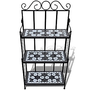 ZQQLVOO Mosaic Side Table Plant Table,Plant Rack,Plant Display Stand,Multi-Purpose Plant Stand,Flower Stands,For Backyard,Garden, Balcony,Terrace, Terracotta