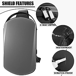 Carrying Case for Oculus Quest 2 - Backpack Sling Bag for Halo Elite Strap, VR Accessories, Switch Steam Deck, Waterproof, Portable Protection - Travel Crossbody Shoulder Bag Fit for Men Women (Grey)
