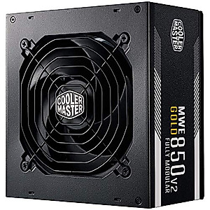 Cooler Master MWE Gold 850 V2 Full Modular, 850W, 80+ Gold Efficiency, 2 EPS Connectors, 120mm HDB Fan, Semi-fanless Operation, 5 Year Warranty