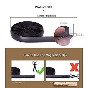 Purzest 13 Feet Boundary Strips Magnetic Tape Markers Compatible for Neato Shark ION IQ Robot Vacuum 750 871 761R85,Eufy RoboVac 30 Robotic xiaomi Roborock S5 S6 S7Black
