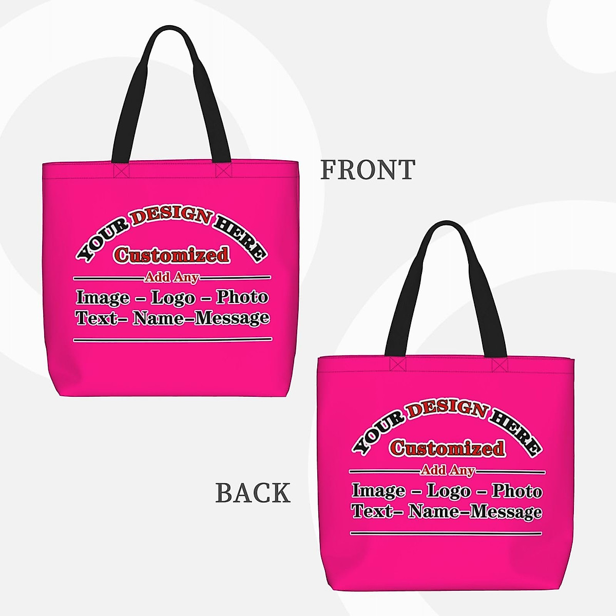 Custom Personalized Tote Bag Custom Bags For Work Travel Shopping Women Shoulder Handbag Customize Tote Bags Gift With Your Team Logo Text Image Photo Name