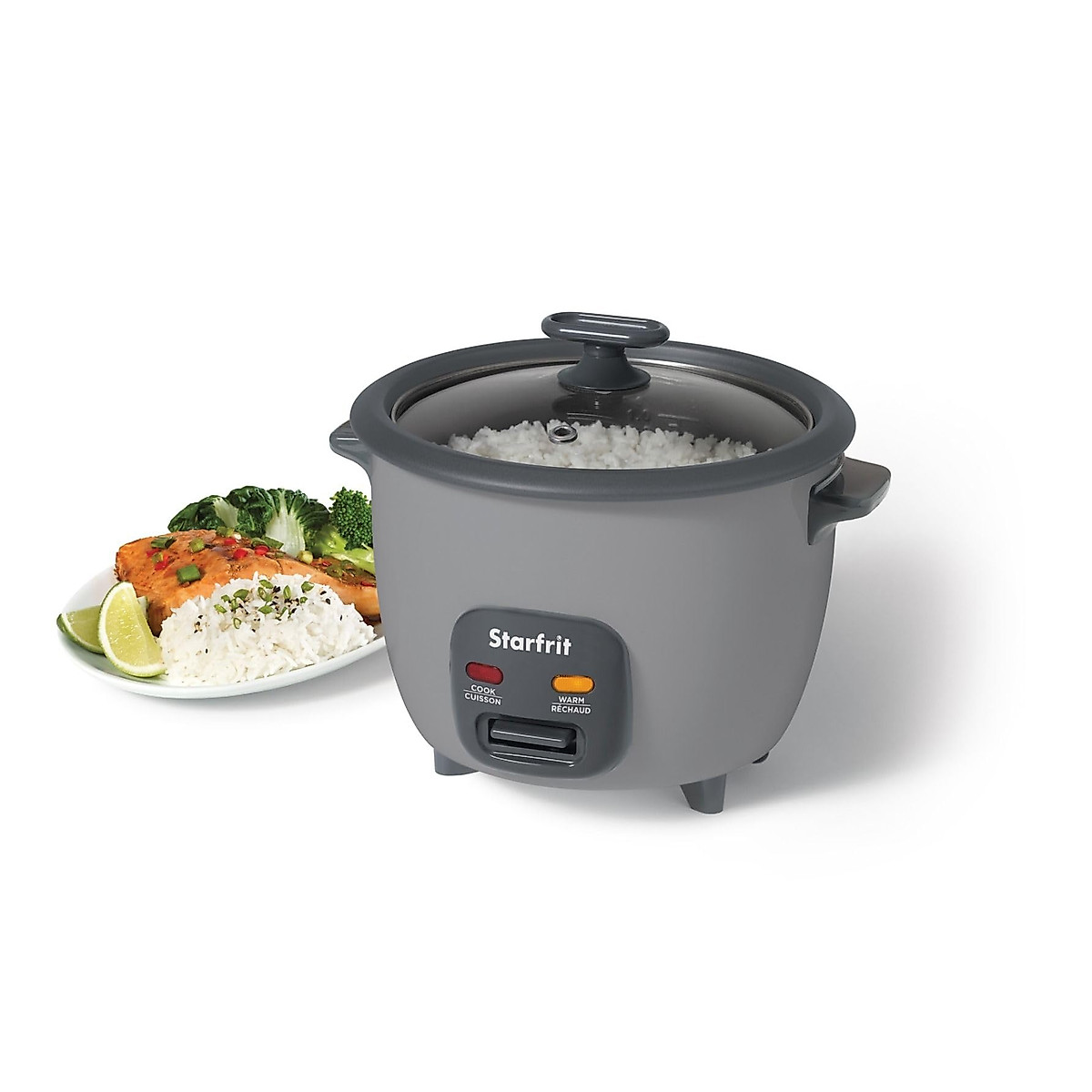 Starfrit Electric Rice Cooker - 10 Cups - Steamer Basket, Measuring Cup & Service Spoon - 400W - Makes Perfect Rice!