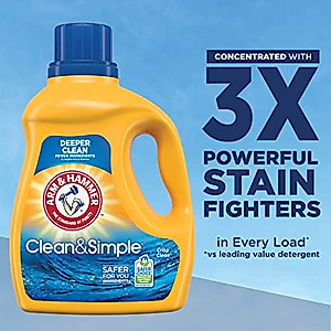 Arm & Hammer Clean & Simple, 77 Loads Liquid Laundry Detergent, 100.5 Fl oz