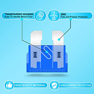 Fuses Car Fuses Assortment Kit,168pcs Standard & Mini Sized Blade Fuse Kit (2A 3A 5A 7.5A 10A 15A 20A 25A 30A 40A) with Fuse Pullers for Boat Truck SUV Auto RV